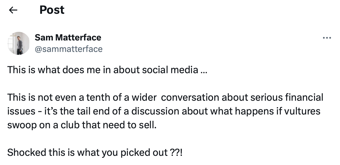 Everton fan's outburst on X slammed by commentator Matterface